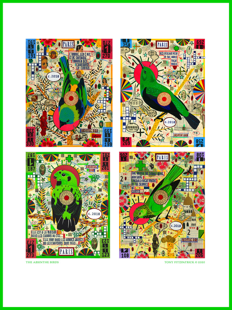 The Absinthe Birds Poster | Tony Fitzpatrick | Artist